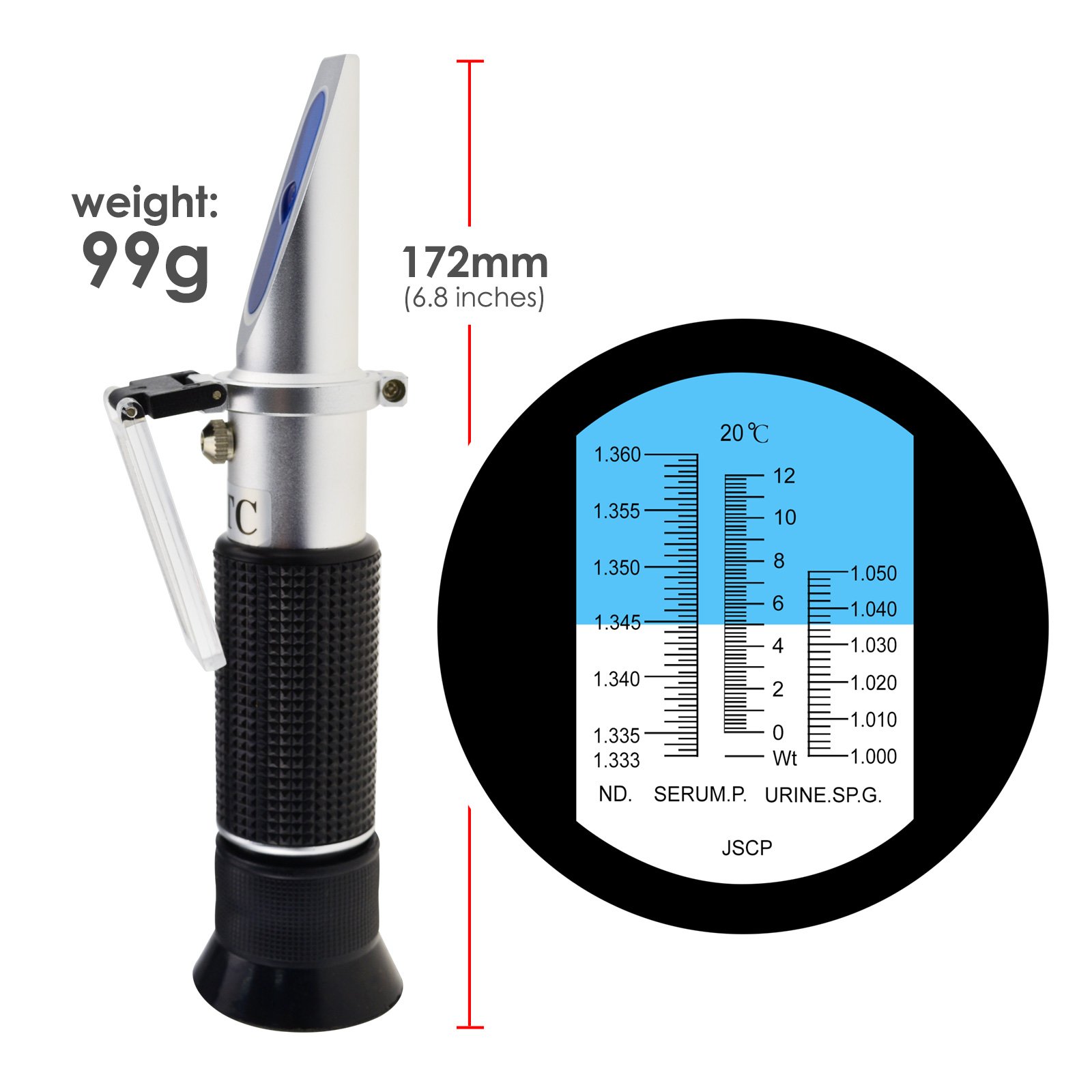 Clinical Refractometer with ATC, Tri Scale Serum Protein/Urine Specific Gravity/Refractive Index