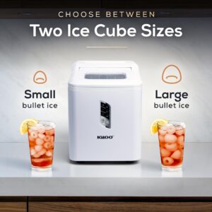 Igloo ICEB26WH Automatic Portable Electric Countertop Ice Maker Machine, 26 Pounds in 24 Hours, 9 Cubes Ready in 7 minutes, With Scoop and Basket, Perfect for Water Bottles, Mixed Drinks, Parties, WHT