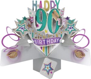 3d pop up greeting card by second nature - 90th birthday