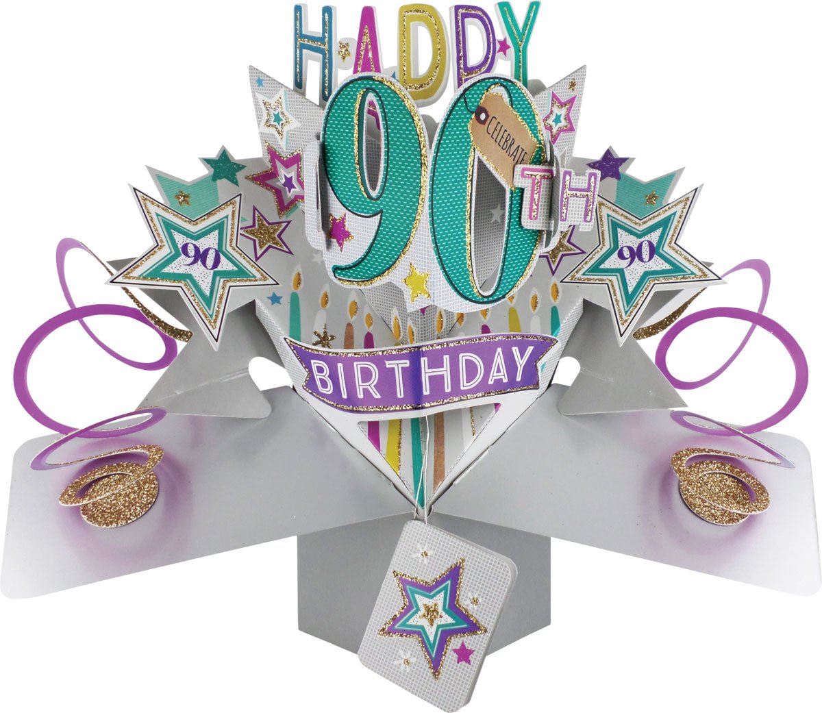 3D Pop Up Greeting Card by Second Nature - 90TH Birthday