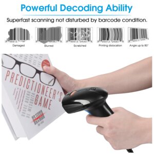 Esup Barcode Scanner USB Barcode Scanner Wired Handheld Laser Barcode Reader (USB Barcode Scanner)