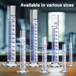 Thick Glass Graduated Cylinder Measuring Liquid Lab Hexagon Base Cylinders Come with One Glass dropper (glass, 5ML)