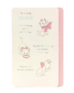 uk greetings sister birthday card - birthday card for her - disney birthday card - aristiocats birthday card, multi, 149mm x 229mm