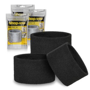 shop-vac 90525 foam sleeve filter replacements, for most 1 gallon shop-vac wet/dry vacuum cleaners, replace parts # 9052500, 3 pack