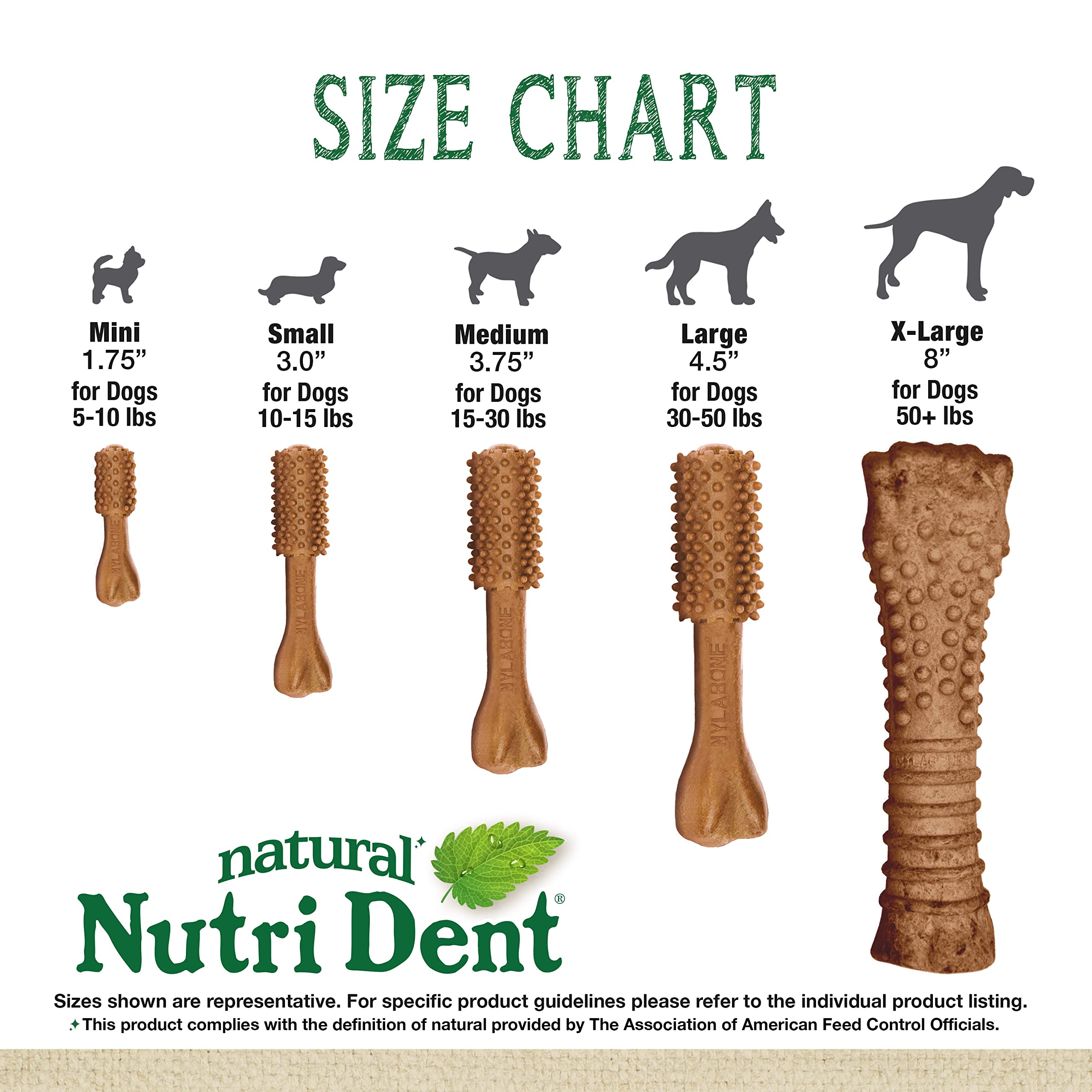 Nylabone Nutri Dent Dog Dental Chews - Natural Dog Teeth Cleaning & Breath Freshener - Dental Treats for Dogs - Filet Mignon Flavor, Mini (160 Count)