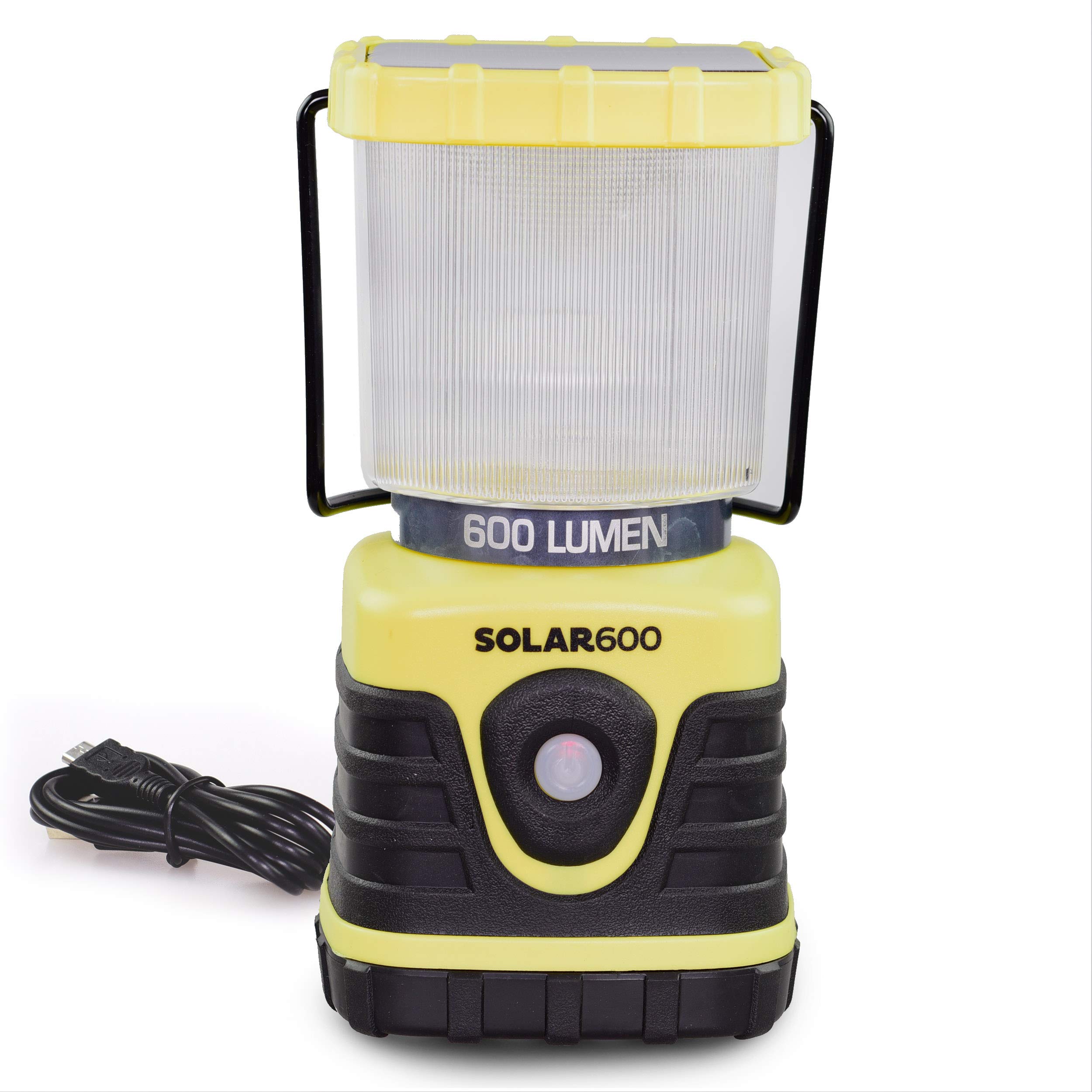 Blazin Rechargeable Solar Camping Lantern | 600 Lumen USB Solar Camp Lantern | Emergency Power Bank Phone Charger | Storm, Power Outage Lanterns