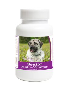 healthy breeds senior dog food supplement for anatolian shepherd - over 200 breeds - veterinarian formulated daily dietary chewable tablet - 60 chews