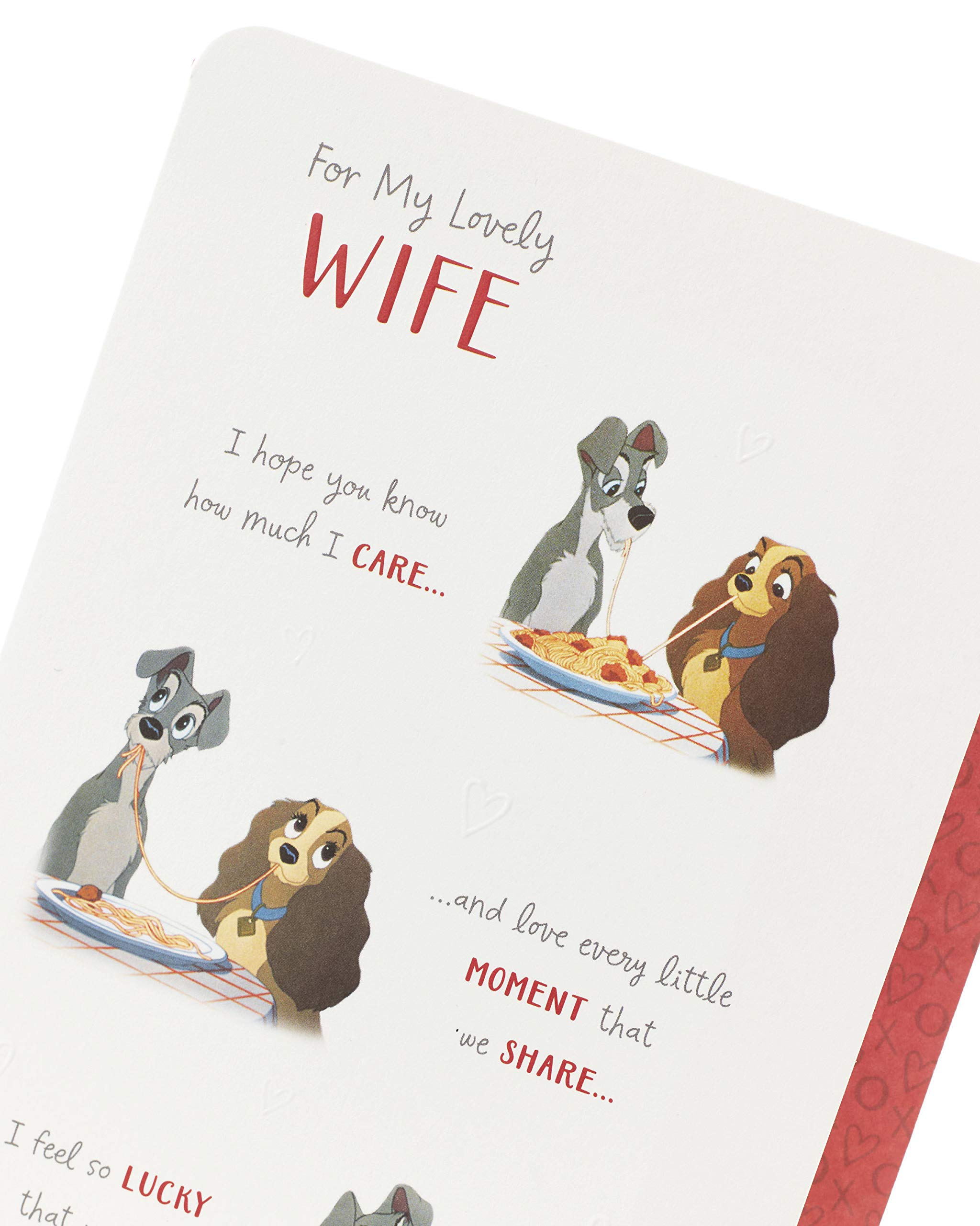 UK Greetings Wife Birthday Card - Birthday Card for Her - Disney Birthday Card for Wife - Lady and the Tramp Card for Wife