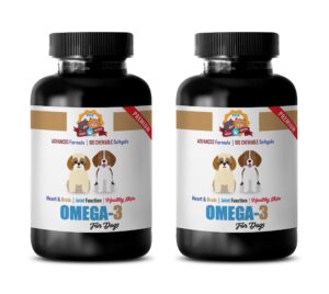 dog coat supplement - omega 3 - dog chewy softgels - skin health - joint support - heart health - dog omega - 360 softgels (2 bottle)