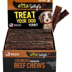 etta says! Premium Crunchy 4.5" Beef Dog Chews - Grain-Free Dog Treats, Good for Teeth, Easy to Digest - Made in The USA (36 Count Pack of 1)