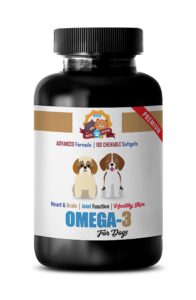 anti inflammatory supplement for dogs - omega 3 - dog chewy softgels - skin health - joint support - heart health - sardine oil for dogs - 180 softgels (1 bottle)