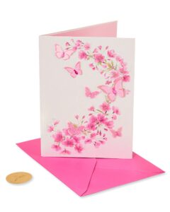 papyrus blank card for her (pink glitter butterflies)