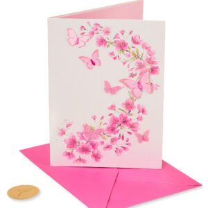 Papyrus Blank Card for Her (Pink Glitter Butterflies)