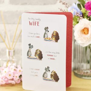 UK Greetings Wife Birthday Card - Birthday Card for Her - Disney Birthday Card for Wife - Lady and the Tramp Card for Wife