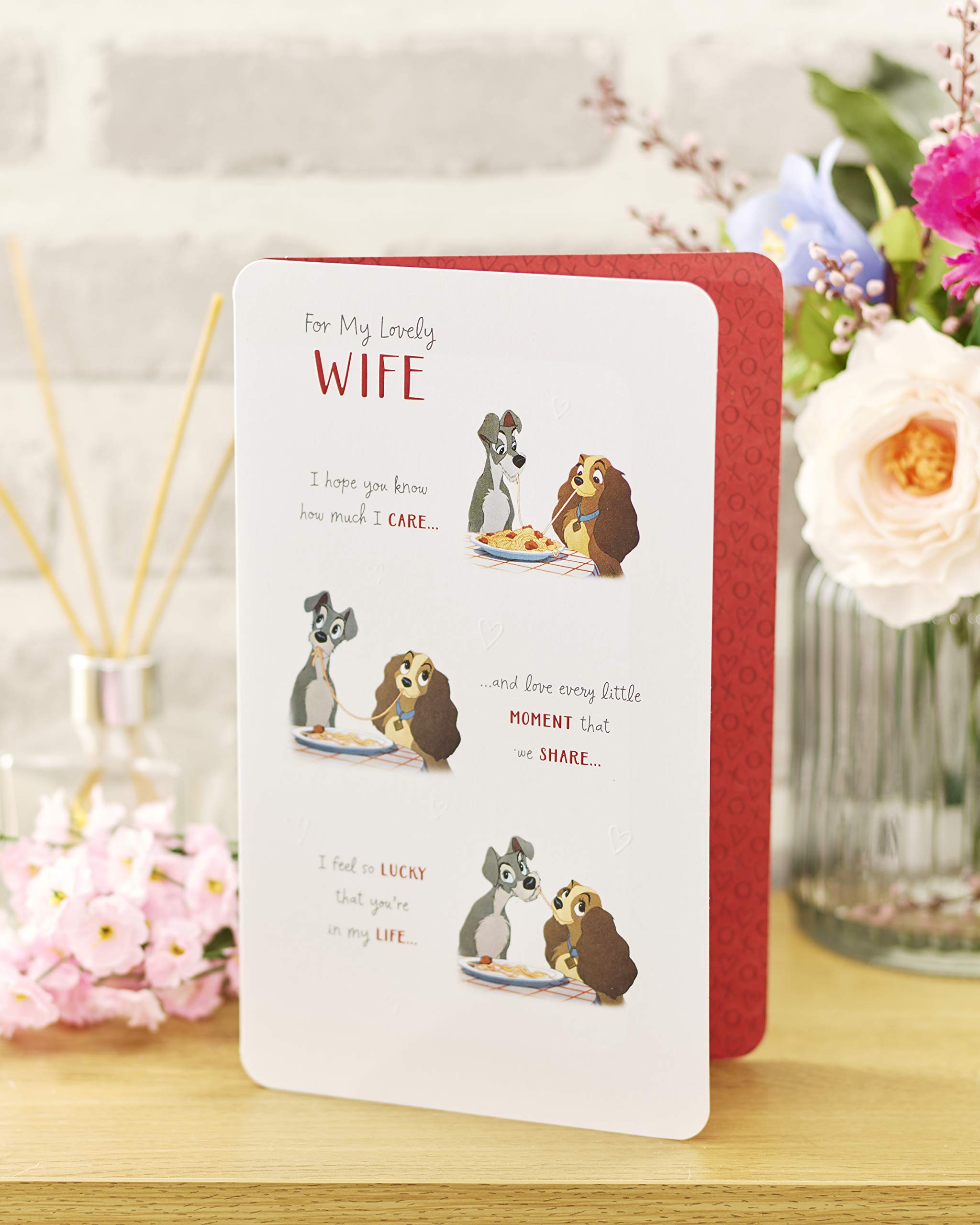 UK Greetings Wife Birthday Card - Birthday Card for Her - Disney Birthday Card for Wife - Lady and the Tramp Card for Wife