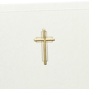 Hallmark Religious Blank Cards, Gold Cross (20 Cards with Envelopes)