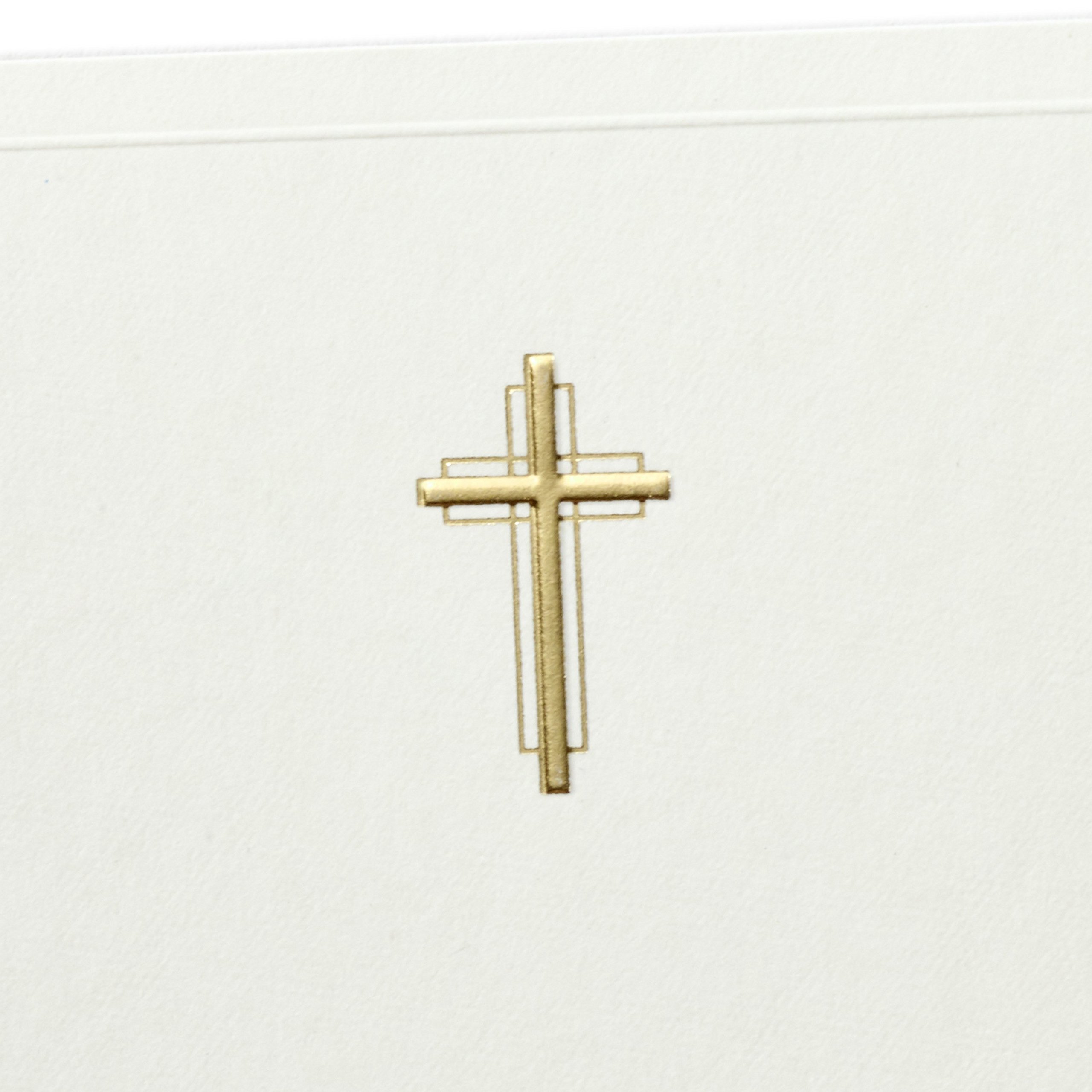 Hallmark Religious Blank Cards, Gold Cross (20 Cards with Envelopes)