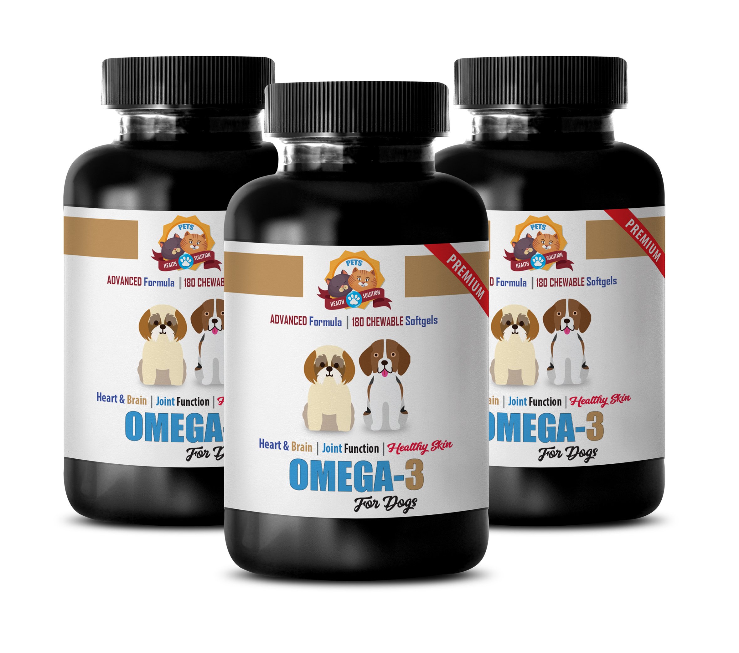 Dog Cognitive Supplements - Omega 3 - Dog Chewy SOFTGELS - Skin Health - Joint Support - Heart Health - Omega 3 Fatty acids for Small Dogs - 540 Softgels (3 Bottle)