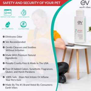 Earth Vibes Dog & Cat Ear Cleaner – Pet Cat Ear Cleaner - Advanced Natural Solution Treatment for Itching, Head Shaking, Discharge & Smelly Ears - Made in The USA