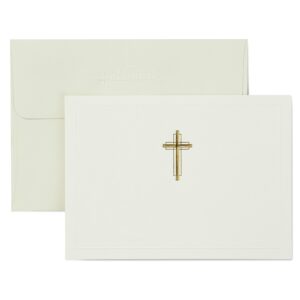 hallmark religious blank cards, gold cross (20 cards with envelopes)