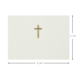 Hallmark Religious Blank Cards, Gold Cross (20 Cards with Envelopes)