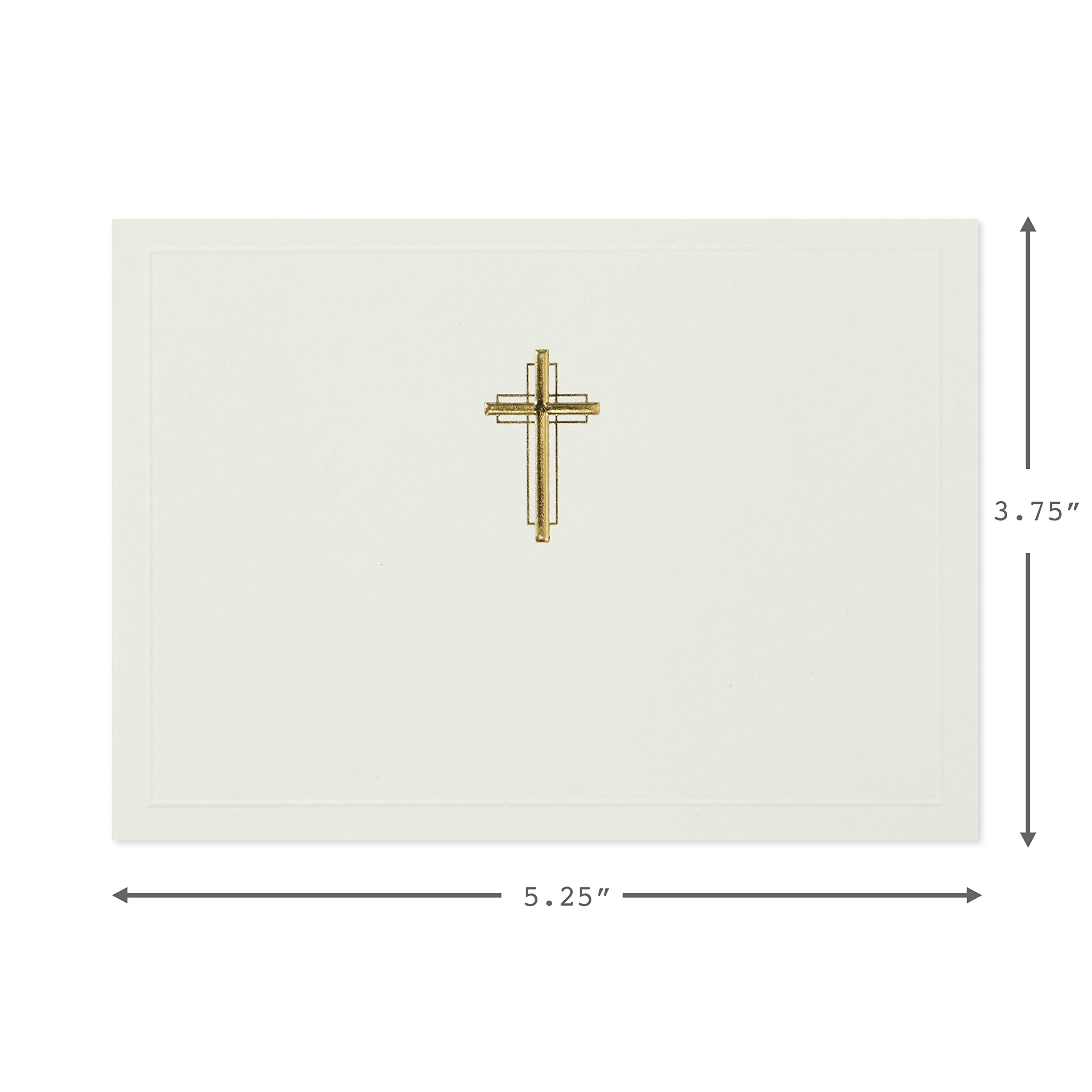 Hallmark Religious Blank Cards, Gold Cross (20 Cards with Envelopes)