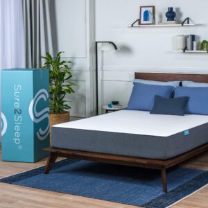 sure2sleep monterey twin size 10-inch med firm mattress. fiberglass free. made in usa. breathable hypur-gel sleeps cool. certipur-us