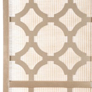 Roundhill Furniture Quarterfoil Infused Diamond Design 4-Panel Room Divider, Gold