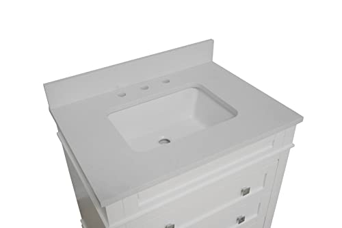 Eleanor 30-inch Bathroom Vanity (Quartz/White): Includes White Cabinet with Stunning Quartz Countertop and White Ceramic Sink