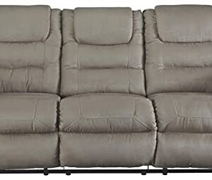 Signature Design by Ashley McCade Contemporary Manual Pull Tab Dual-Sided Reclining Sofa, Gray