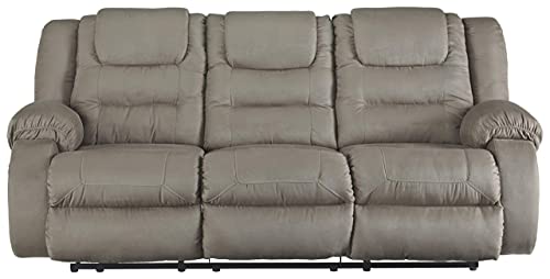 Signature Design by Ashley McCade Contemporary Manual Pull Tab Dual-Sided Reclining Sofa, Gray