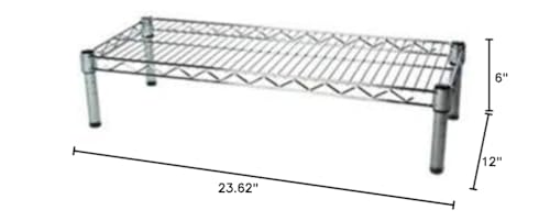 Shelving Inc. 12" d x 24" w Chrome Wire Shelving with 1 Tier Shelf, Weight Capacity 800lbs Per Shelf