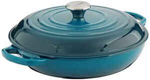 le creuset enameled cast iron signature braiser, 3.5 qt., deep teal