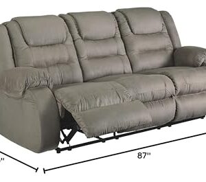 Signature Design by Ashley McCade Contemporary Manual Pull Tab Dual-Sided Reclining Sofa, Gray