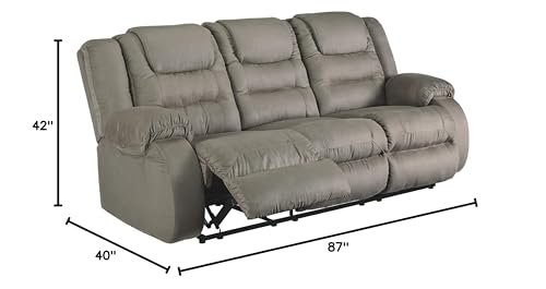 Signature Design by Ashley McCade Contemporary Manual Pull Tab Dual-Sided Reclining Sofa, Gray