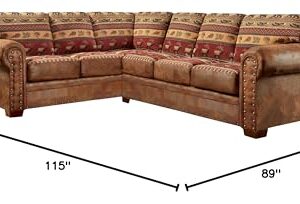 American Furniture Classics Model Two Piece Sofa sectional brown pinto