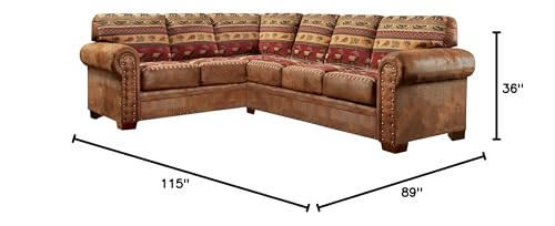 American Furniture Classics Model Two Piece Sofa sectional brown pinto