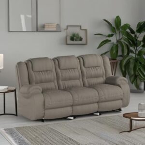 Signature Design by Ashley McCade Contemporary Manual Pull Tab Dual-Sided Reclining Sofa, Gray