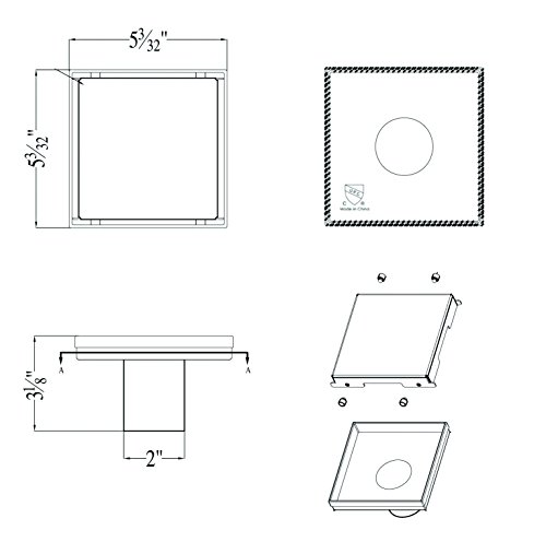 Alfi ABSD55B-PSS Shower Drain, Polished Stainless Steel