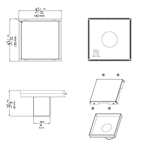 Alfi ABSD55B-PSS Shower Drain, Polished Stainless Steel