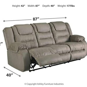 Signature Design by Ashley McCade Contemporary Manual Pull Tab Dual-Sided Reclining Sofa, Gray