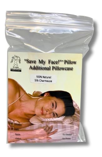 SAVE MY FACE! Pillow The Original Anti-Wrinkle PILLOWETTE Additional Le Grand Pillowcase (Gold, Silk)