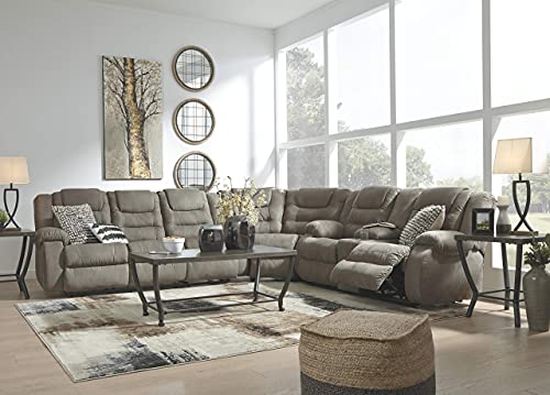 Signature Design by Ashley McCade Contemporary Manual Pull Tab Dual-Sided Reclining Sofa, Gray