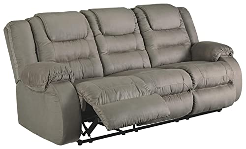 Signature Design by Ashley McCade Contemporary Manual Pull Tab Dual-Sided Reclining Sofa, Gray