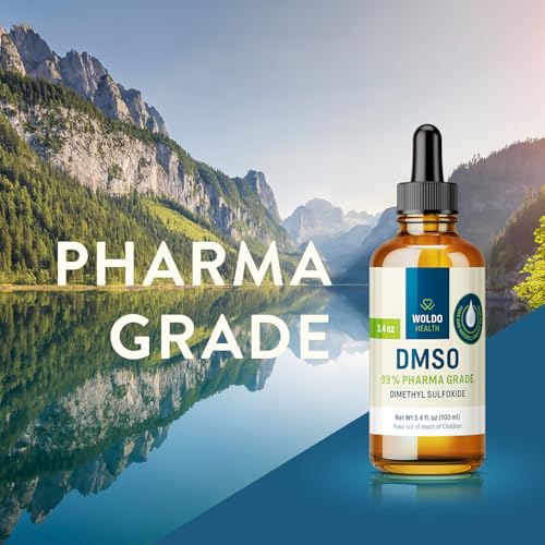 DMSO 99.9% Pharmaceutical Grade with 99.9% Purity & Low Odor - 3.38oz (Dimethyl Sulfoxide) Glass Bottle with Dropper