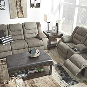 Signature Design by Ashley McCade Contemporary Manual Pull Tab Dual-Sided Reclining Sofa, Gray