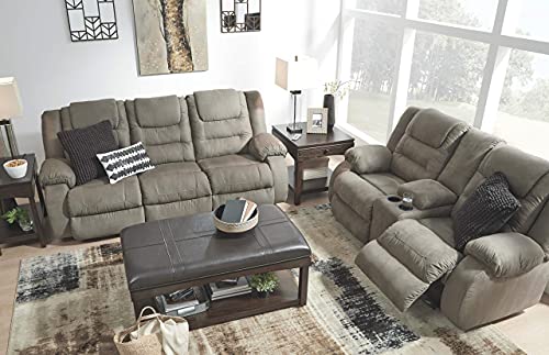 Signature Design by Ashley McCade Contemporary Manual Pull Tab Dual-Sided Reclining Sofa, Gray