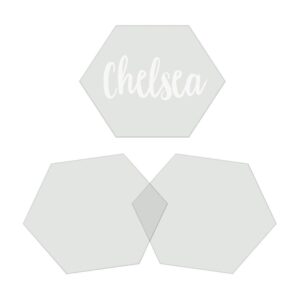 clear acetate hexagon placecards (50pc) wedding party supplies