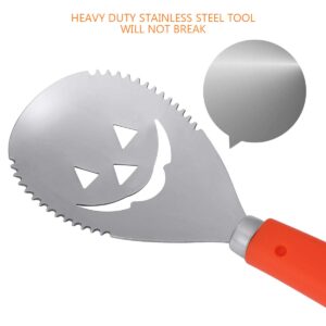 BESTonZON 4 Pack Pumpkin Carving Kit - Heavy Duty Stainless Steel Pumpkin Carving Tools for Kids and Adults Halloween Creative Carving