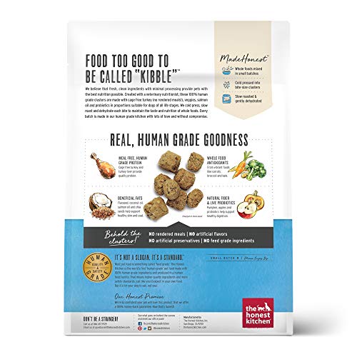 The Honest Kitchen Whole Food Clusters Grain Free Turkey Dry Dog Food, 1 lb Trial Pouch